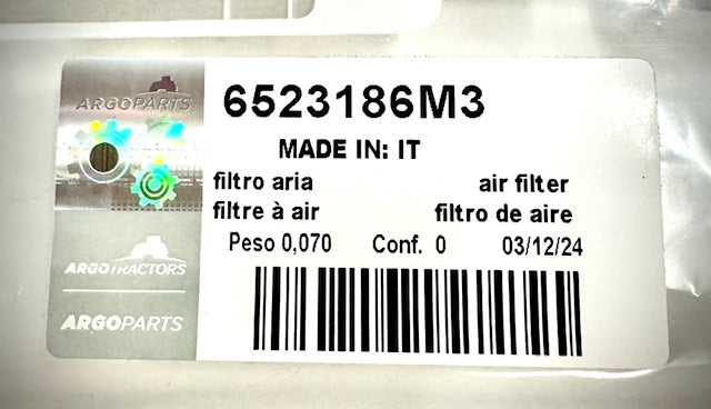 McCormick / Argo Parts Air Filter, 6523186M3
